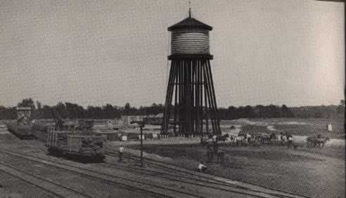 Cotton Belt depot and rail yards in Tyler Texas, built by the St. Louis ...
